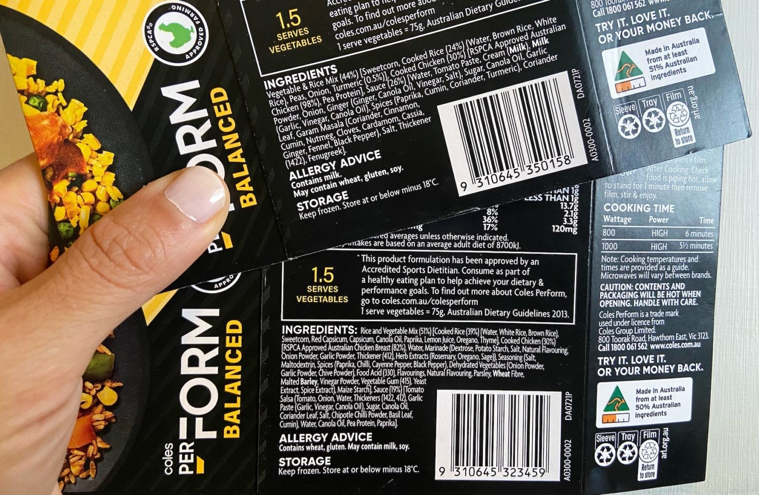Nutritionist Review: Coles PerForm Balanced meals | MealPrep
